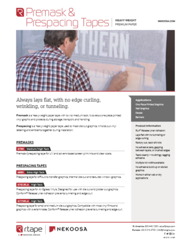 RTape Premask and Prespacing Tapes | Nekoosa