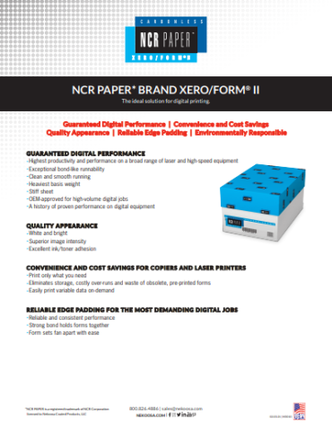 NCR PAPER* Xero/Form® II Carbonless | Nekoosa